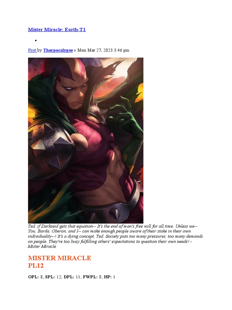 Mister Miracle | PDF | Dc Comics Characters Who Use Magic | Dc Comics