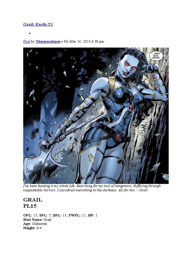 Grail | PDF | Wonder Woman | Dc Comics Characters