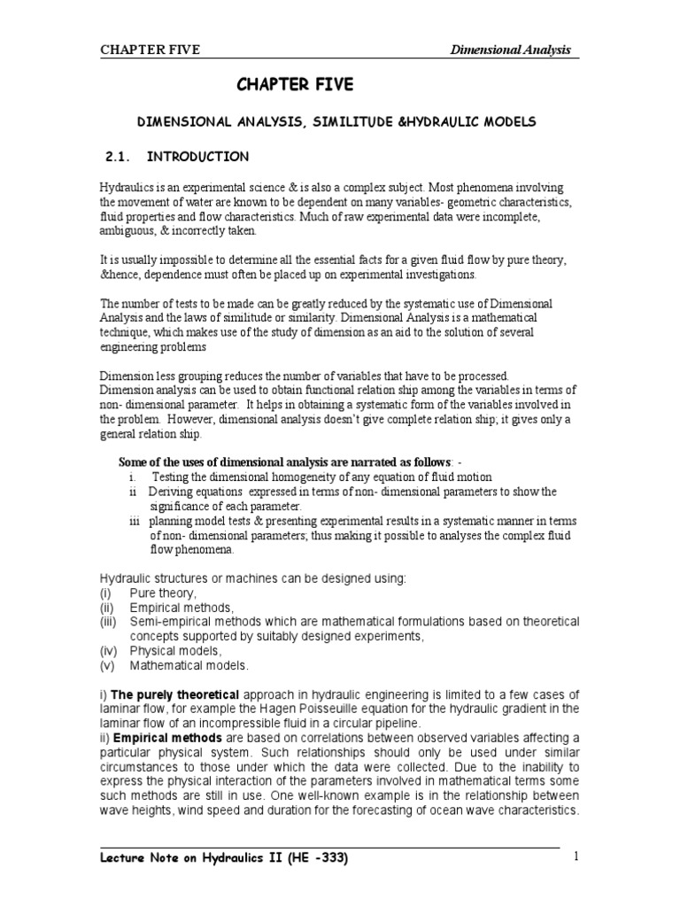 Dimensional Analysis | PDF | Fluid Dynamics | Reynolds Number
