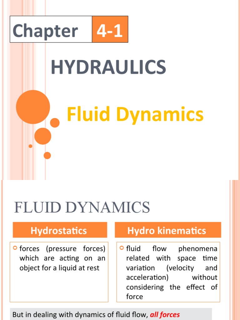 Chapter 4 - 1 Fluid Dynamics | PDF | Fluid Mechanics | Fluid Dynamics