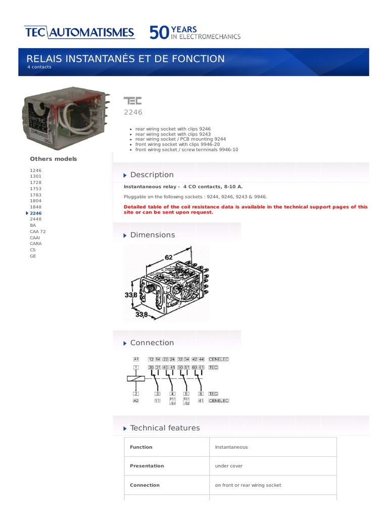 2246 Relay Control Ps Monitoring Relay Pdf Electrical Connector
