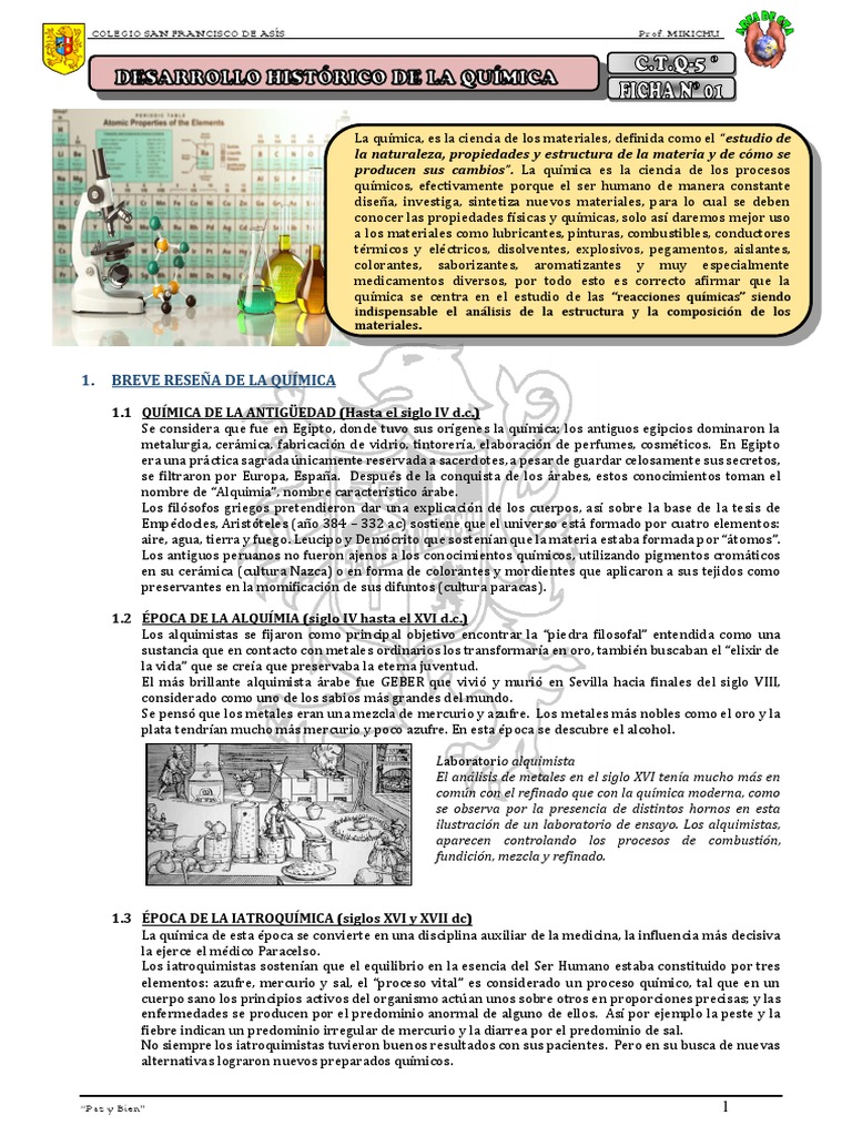 Lectura Introducción A La Química | PDF | Química | Alquimia