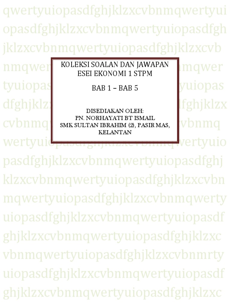 Koleksi QS Esei & Skima Eko 1 | PDF