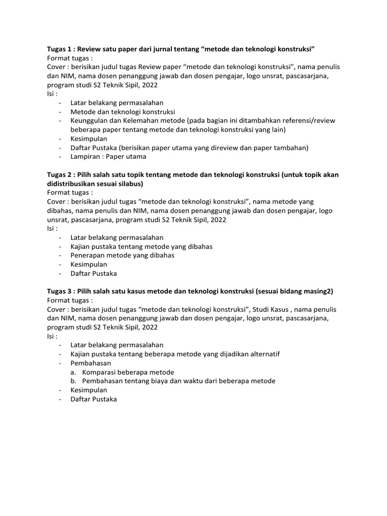 Tugas S2 Metode Konstruksi | PDF