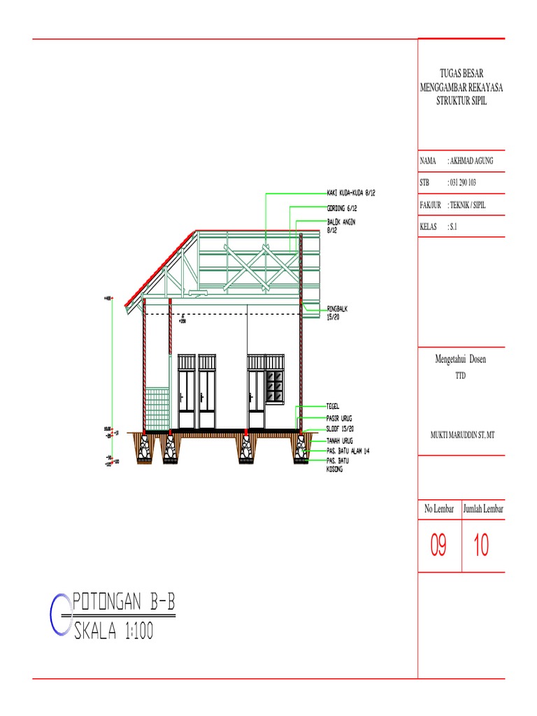 Tugas Besar Menggambar Rekayasa Struktur Sipil | PDF