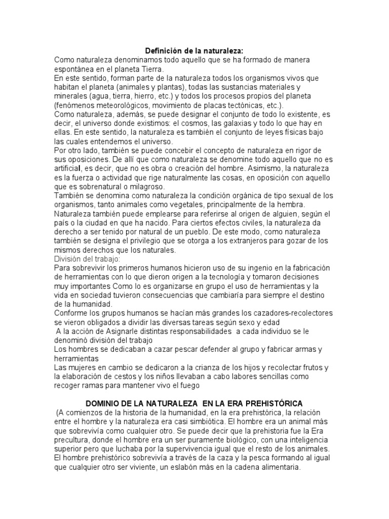 Definición de La Naturaleza | PDF | Naturaleza | Agricultura