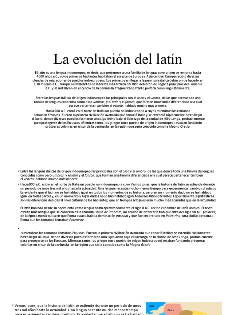 La Evolución Del Latín | PDF | latín | Lengua española