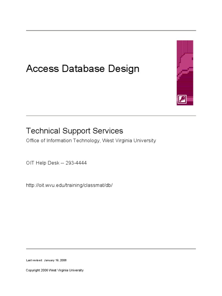 Access Database Design: Technical Support Services | PDF | Microsoft ...