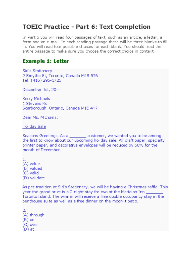 Text Completion | PDF | Adjective | Cognitive Science