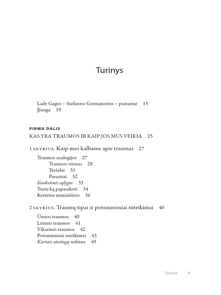 Turinys: Kaip Mes Kalbame Apie Traumas | PDF