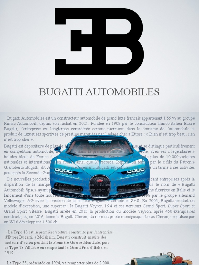 Histoire et héritage de Bugatti | PDF | Constructeurs automobiles ...