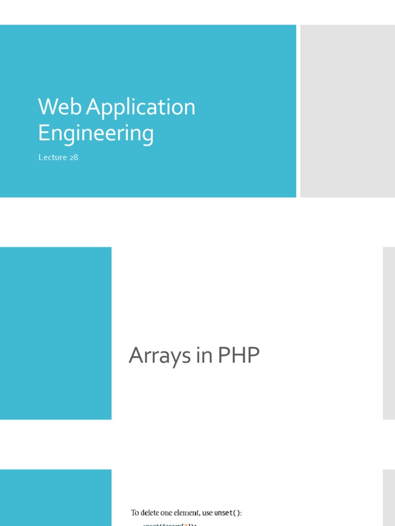 Lecture 28 - PHP (Arrays) | PDF Lecture 28 - PHP (Arrays) | PDF