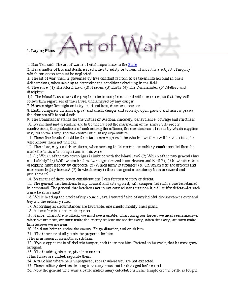 Sun Tzu | PDF | Siege | The Art Of War