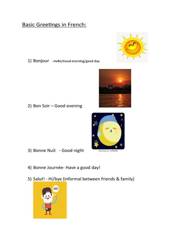 Essential French Greetings List | PDF