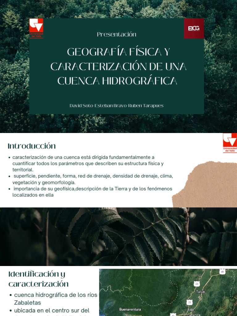 Presentacion Geografia Fisica y Caracterizacion de Una Cuenca Hidrografica | PDF | Cuenca de ...