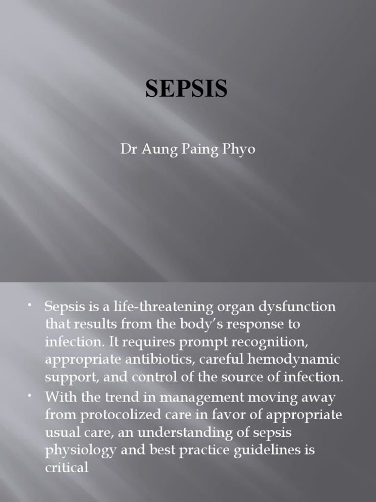 Sepsis: DR Aung Paing Phyo | PDF | Sepsis | Shock (Circulatory)