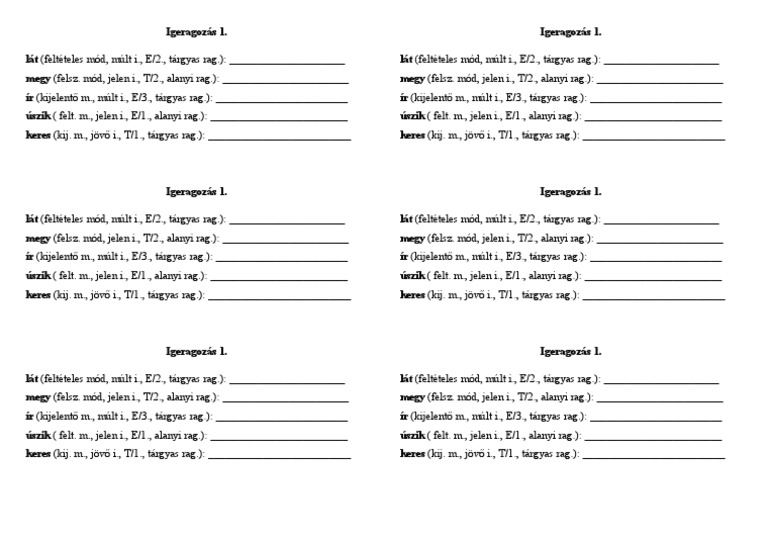 Igeragozás - Gyak. 1 | PDF