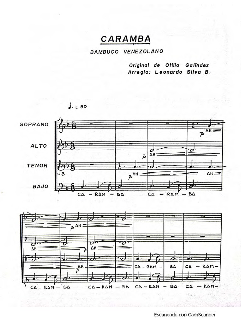 Caramba Coral Cuarteto Satb | PDF