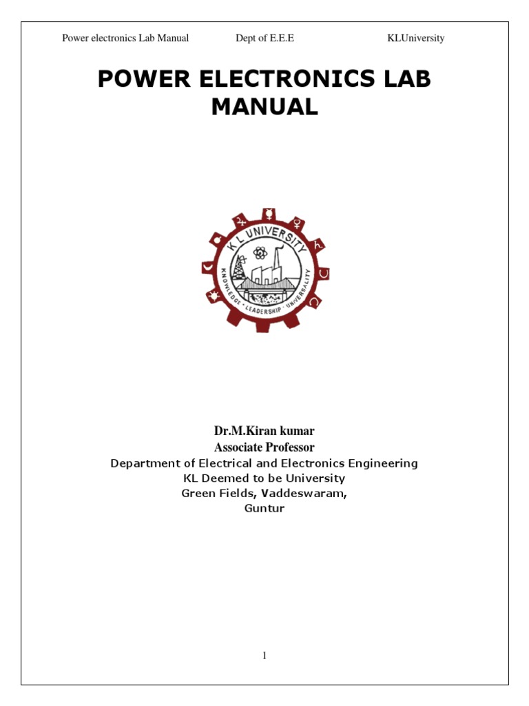 21ee2204-Power Electronics-Lab Manual | PDF | Power Electronics | Power Inverter