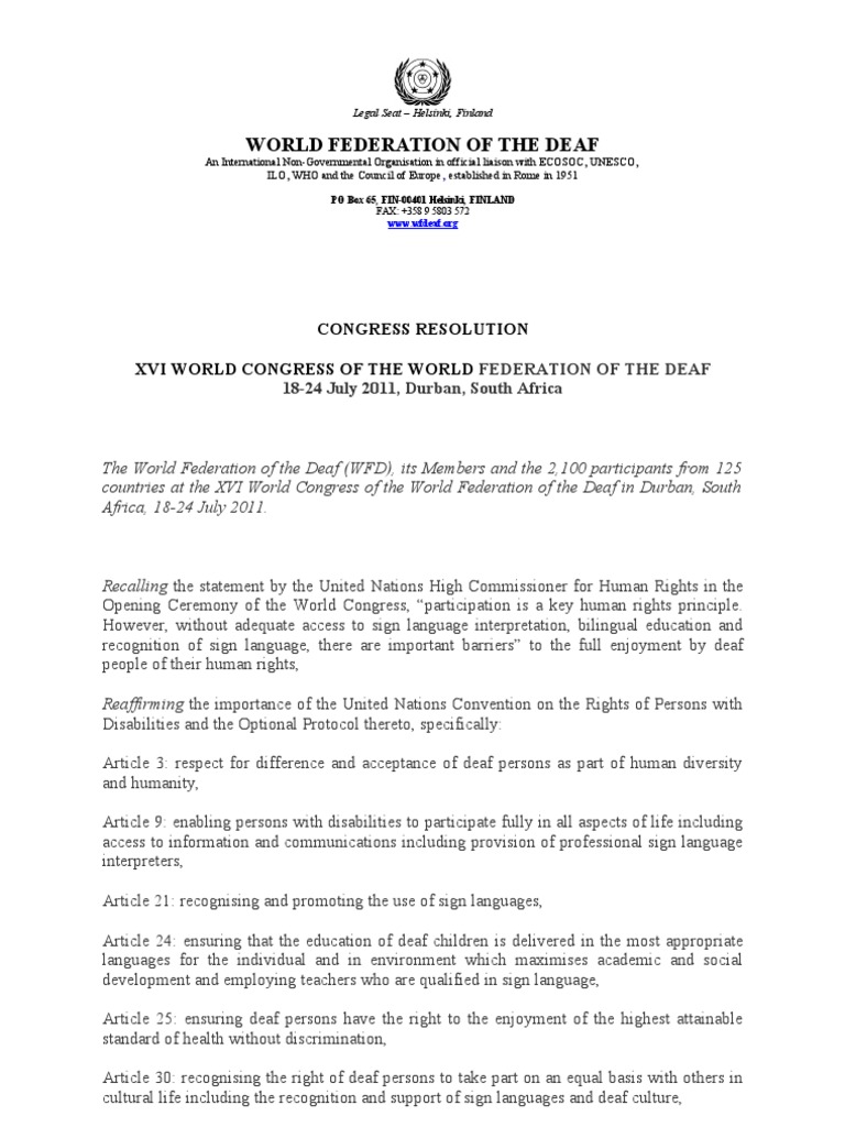 Congress Resolution Final Version | PDF