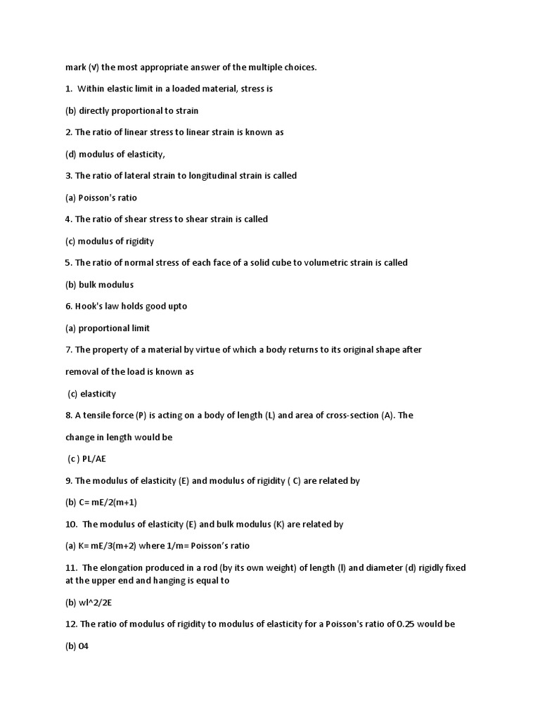 MCQ 1-180 | PDF | Bending | Beam (Structure)