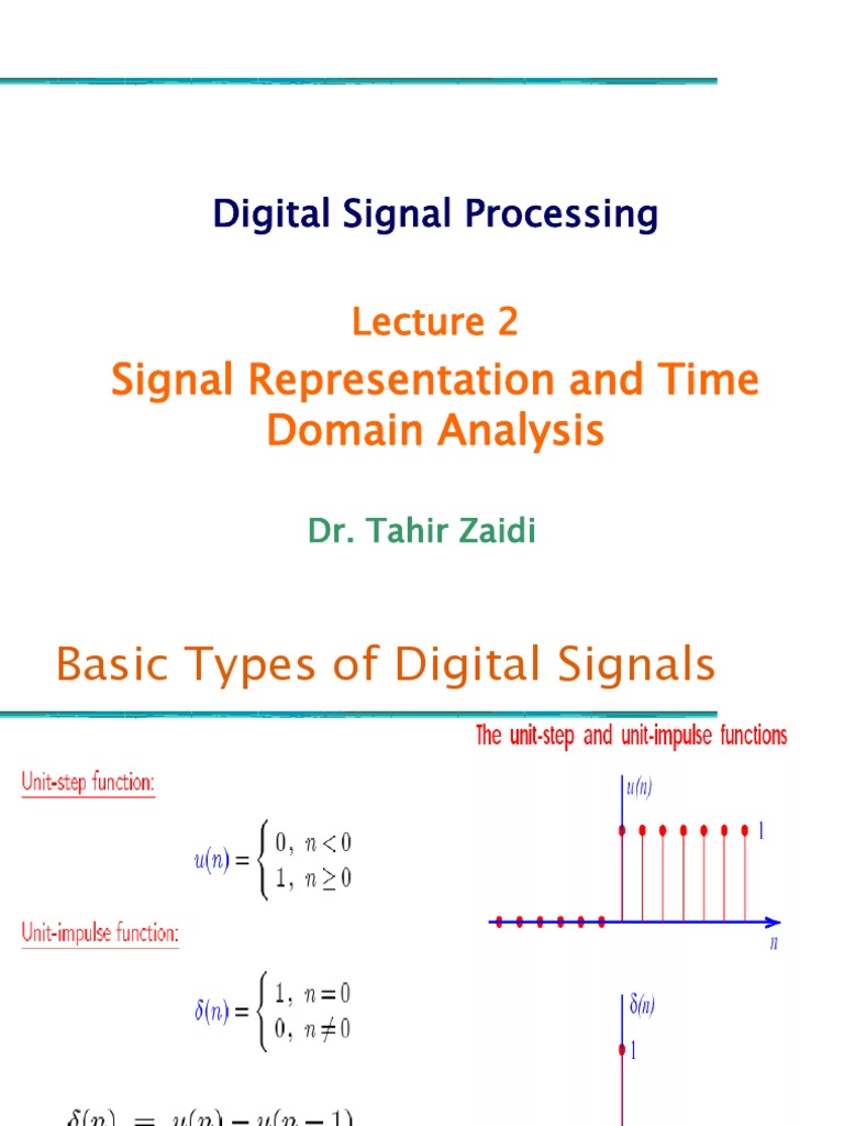 Signal Representation and Time Domain Analysis | PDF