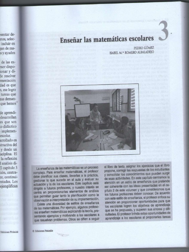 Enseñanza Y Aprendizaje De Las Matematicas Pdf