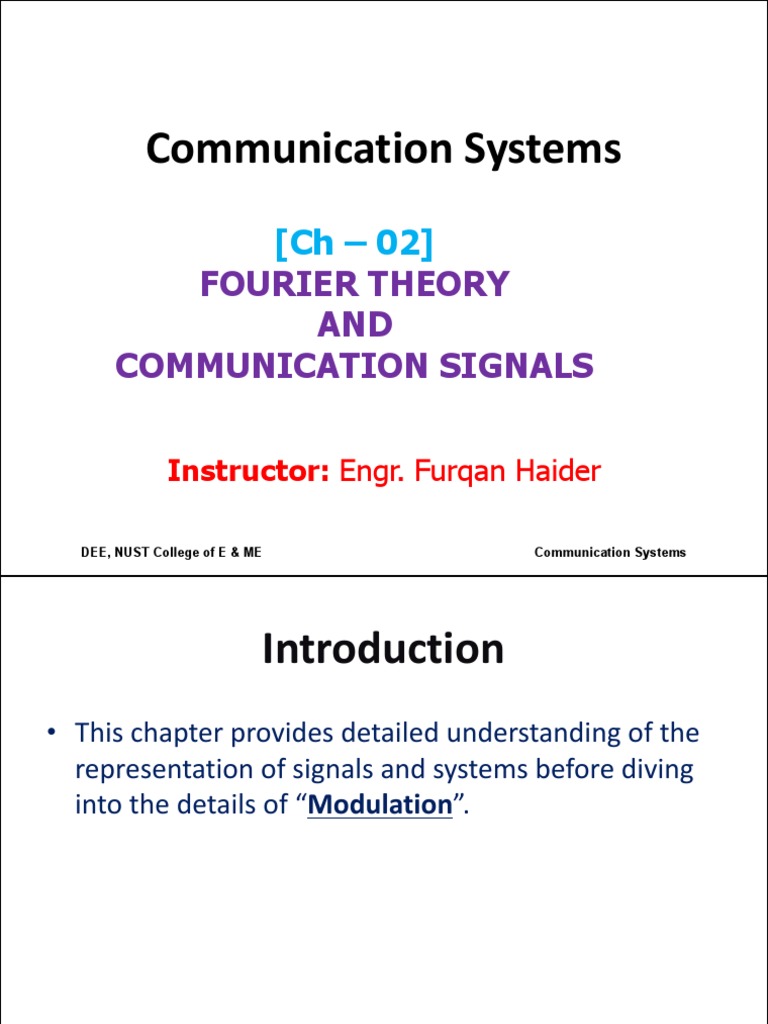 CH-02 (Fourier Theory and Communication Signals) | PDF | Bandwidth ...