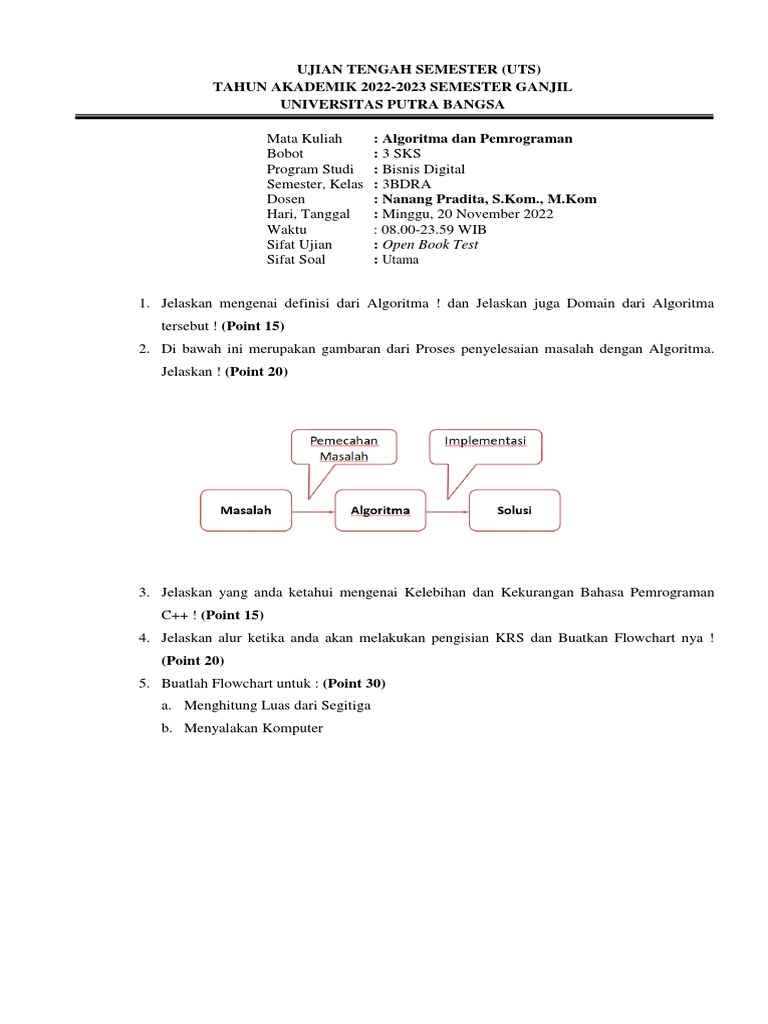 Nanang Pradita, S.Kom, M.Kom-1668293990-Soal UTS Algoritma Dan ...