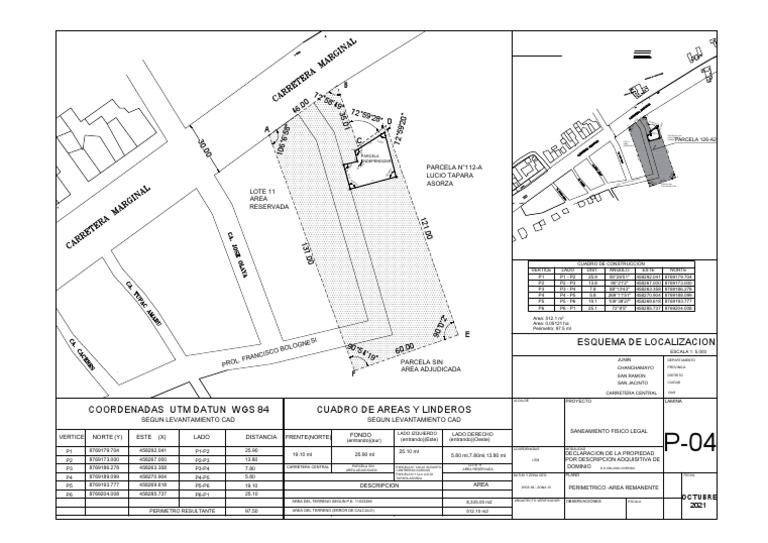 Plano Perimetro Y AREA REMANENTE-Layout1 | PDF