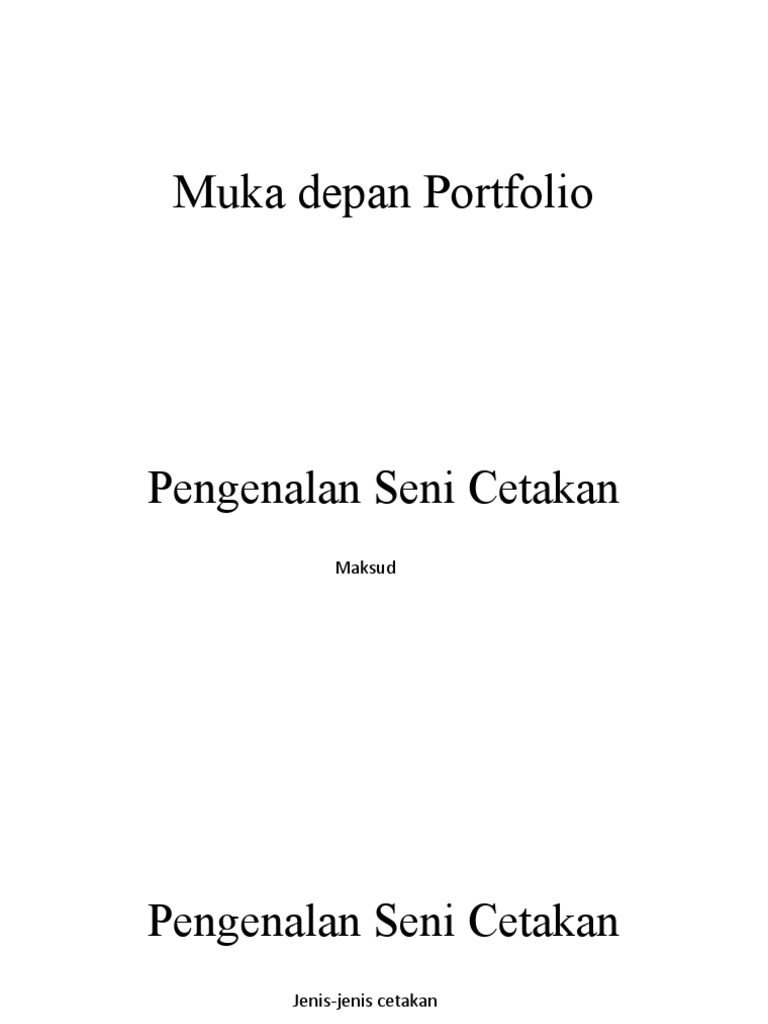 Contoh Portfolio Cetakan | PDF