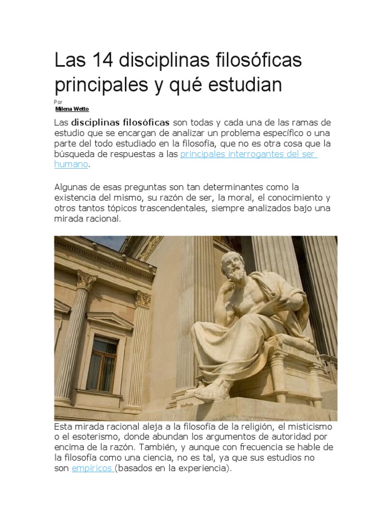 Disciplinas Filosóficas | PDF | Conocimiento | Estética