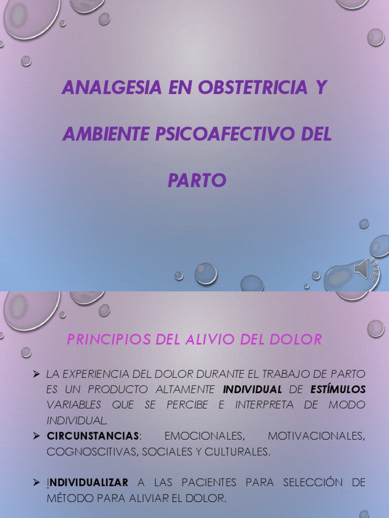 Alivio del Dolor en Parto: Métodos y Estrategias | PDF | Parto | Las ...