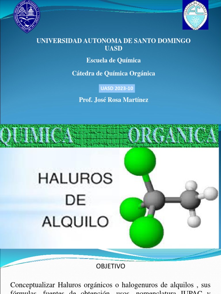 Presentación Haluros Organicos 2023-10 | PDF | Etanol | Metanol