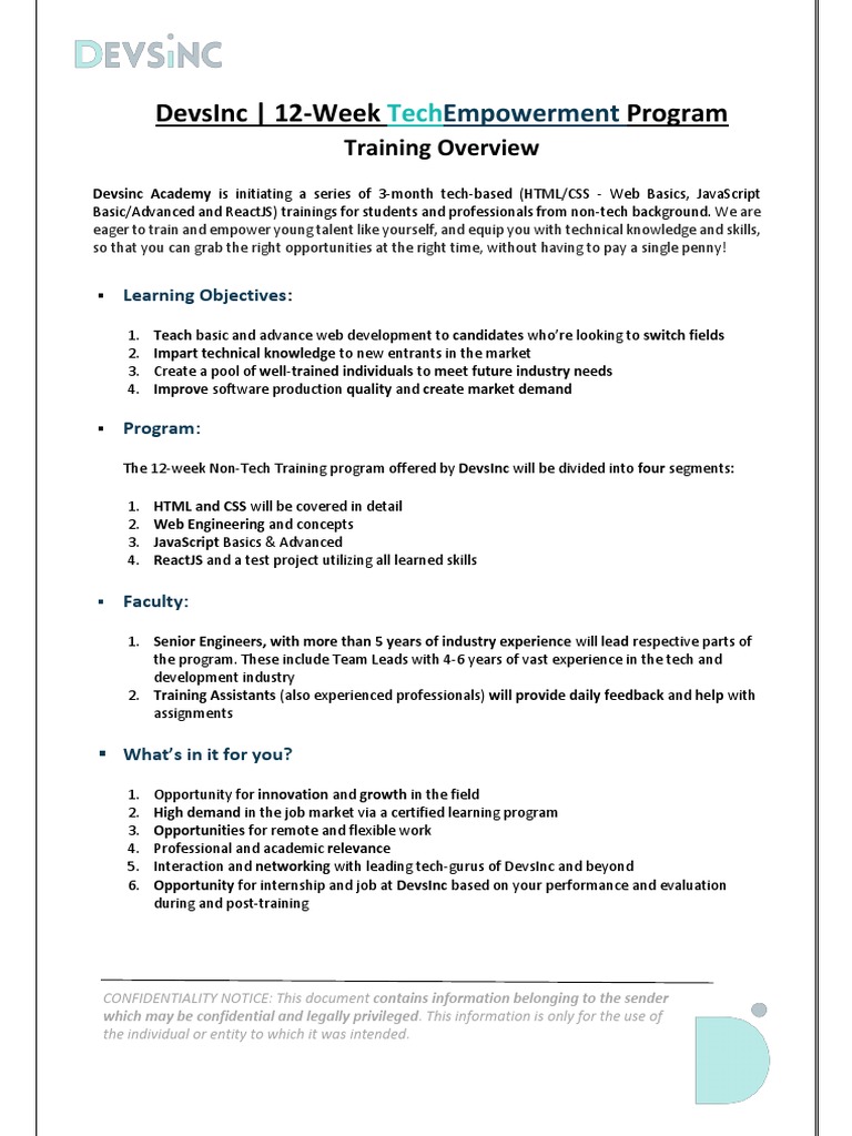 DevsInc TechEmpowerment Program | PDF