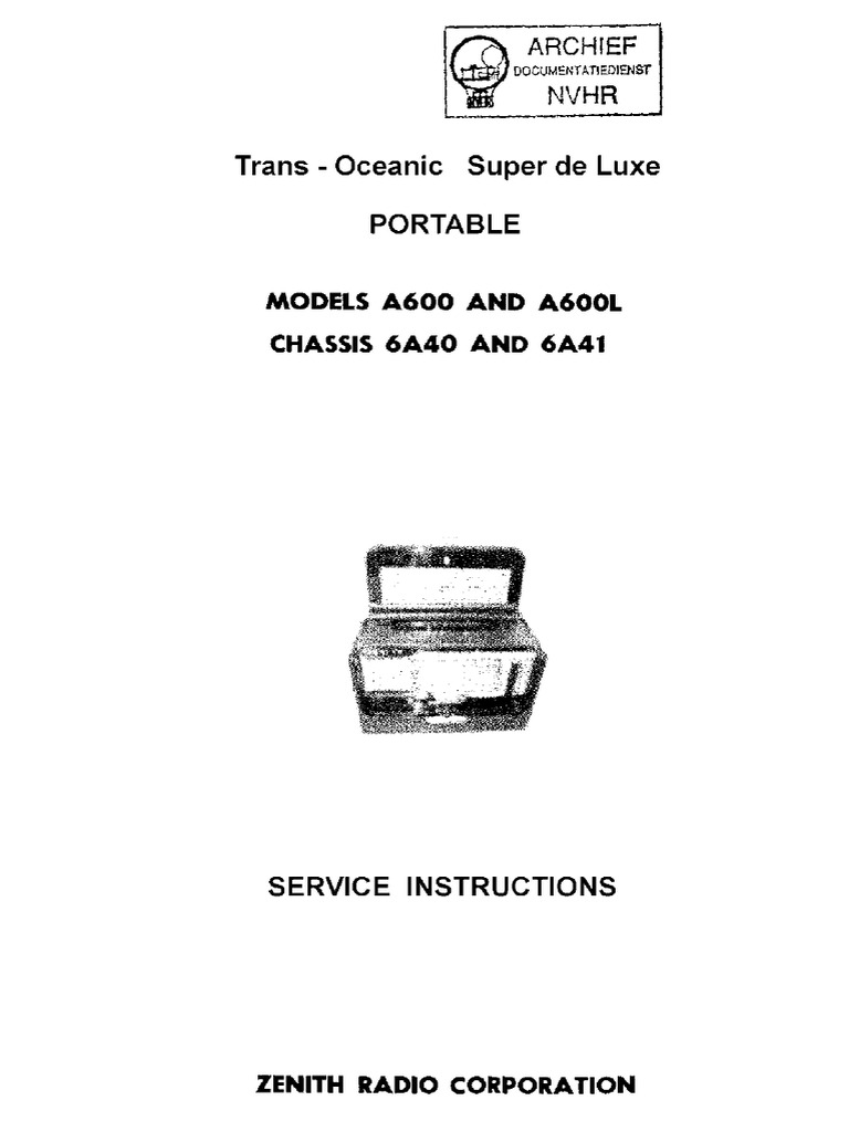 Zenith A600 | PDF