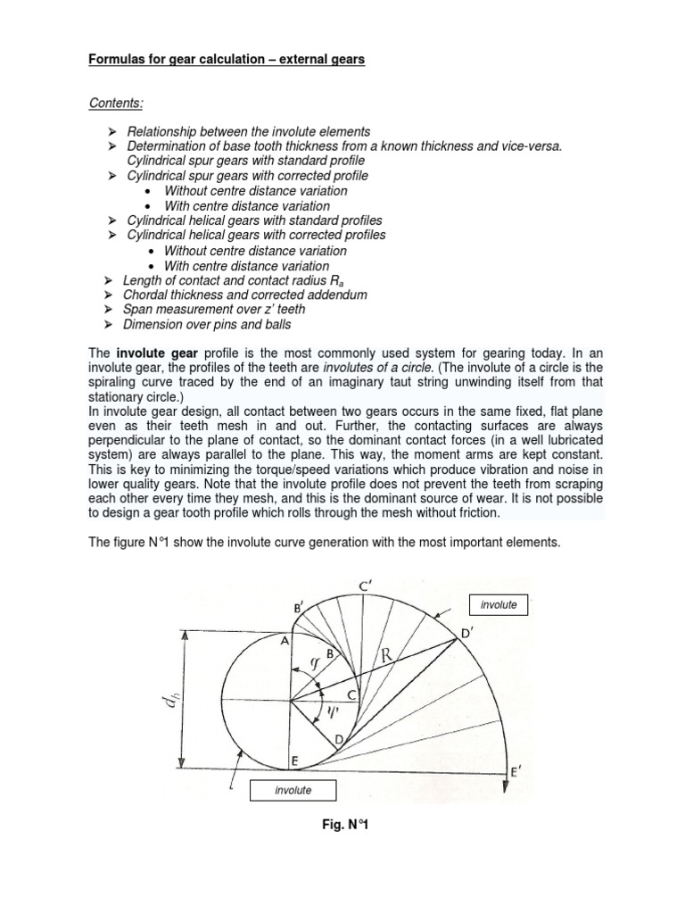 Gear Calculation Formulas for Design | PDF | Gear | Geometry