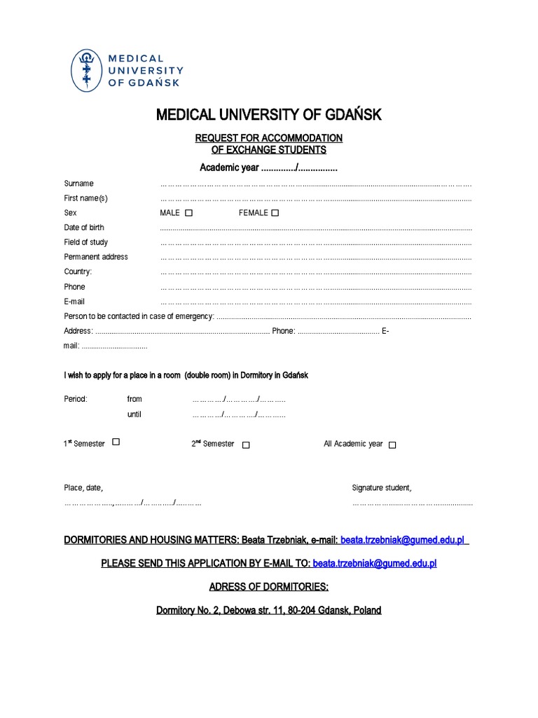 Accomodation Form | Download Free PDF | Students | Universities And ...