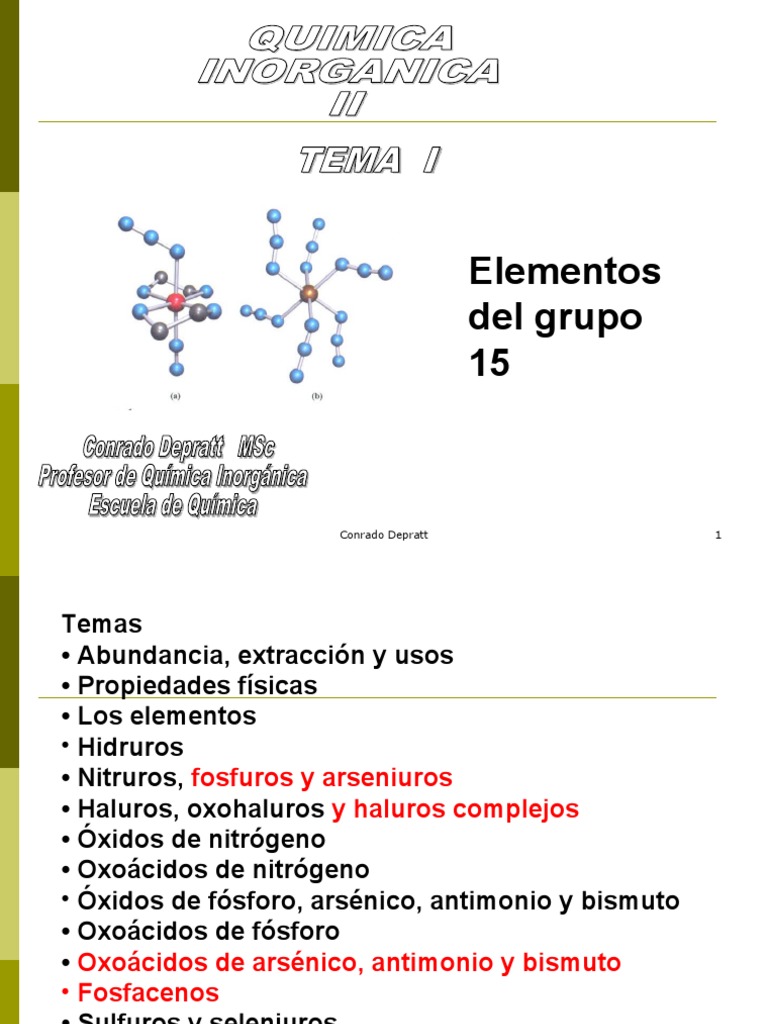 Elementos Del Grupo 15: Conrado Depratt 1 | PDF | Amoníaco | Sal (química)