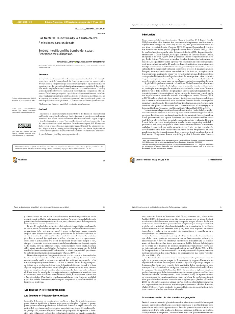 Fronteras y movilidad transfronteriza | PDF | America latina | Geografía