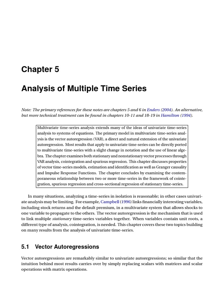 Analysis Of Multiple Time Series Pdf Vector Autoregression Time