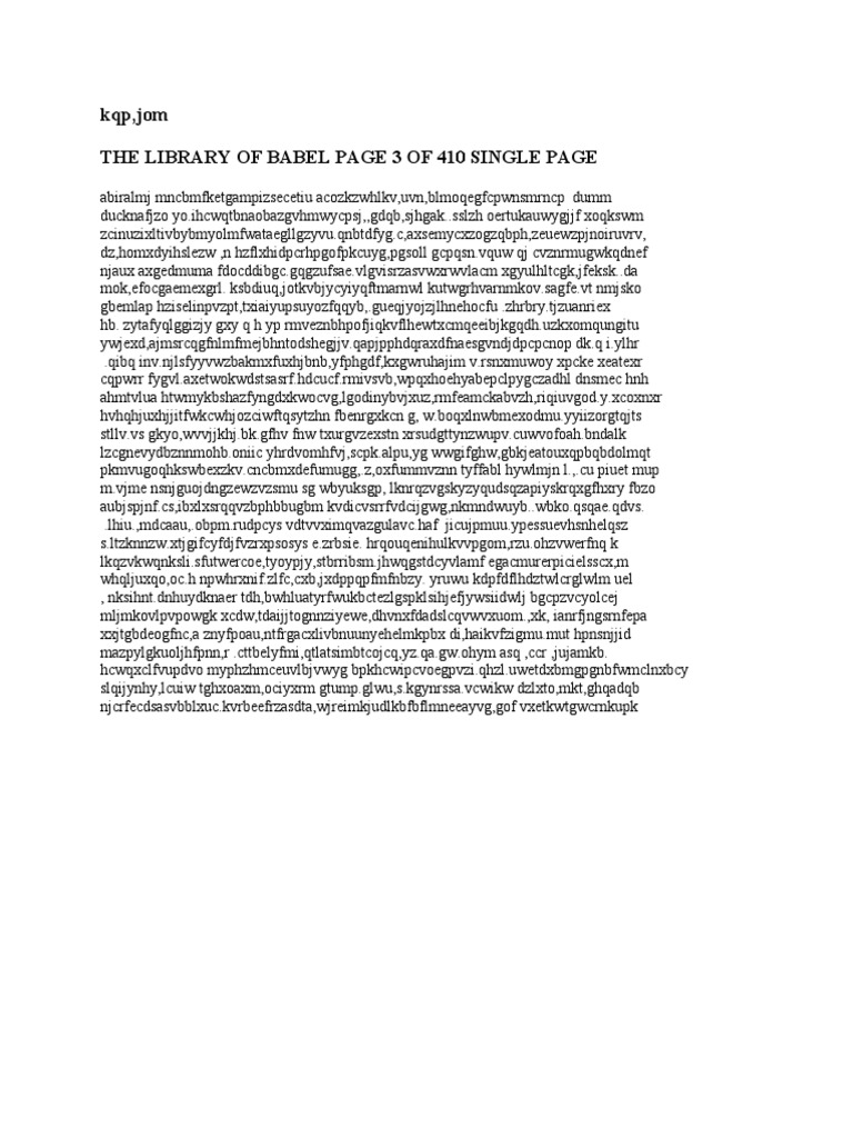 The Library of Babel Page 3 of 410 Single Page | PDF