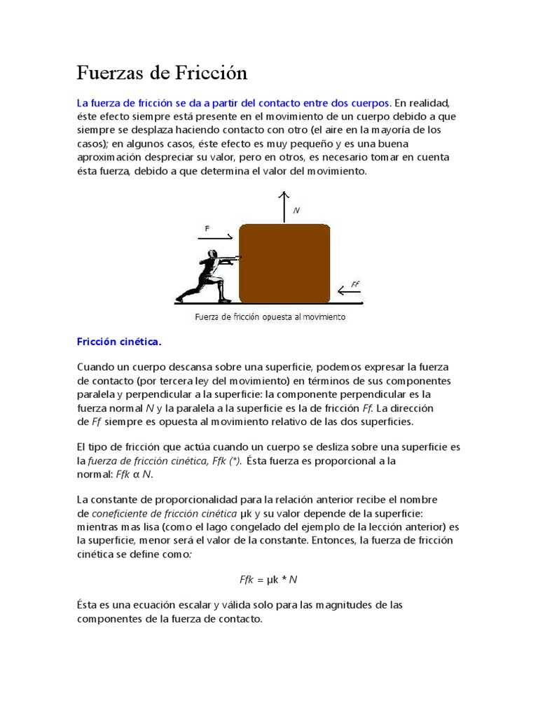 Fuerza de Fricción: Tipos y Cálculo | PDF | Fricción | Fuerza