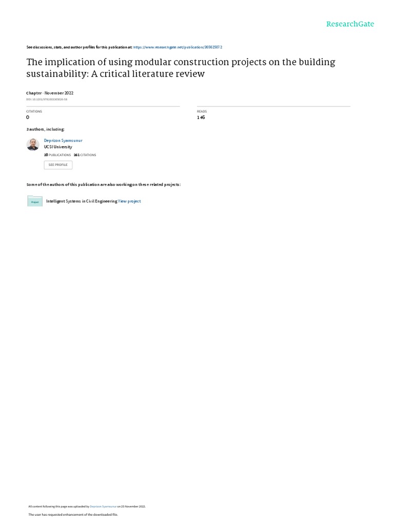 The Implication of Using Modular Construction Projects On The Building ...