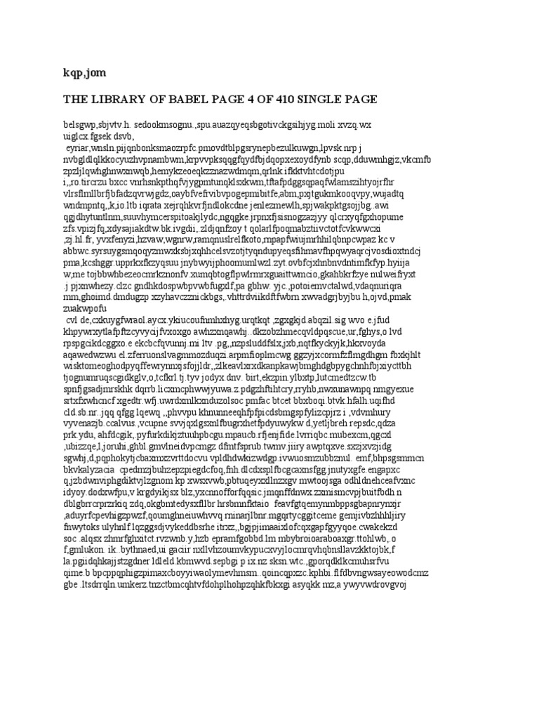 Library of Babel: Page 4 Overview | PDF