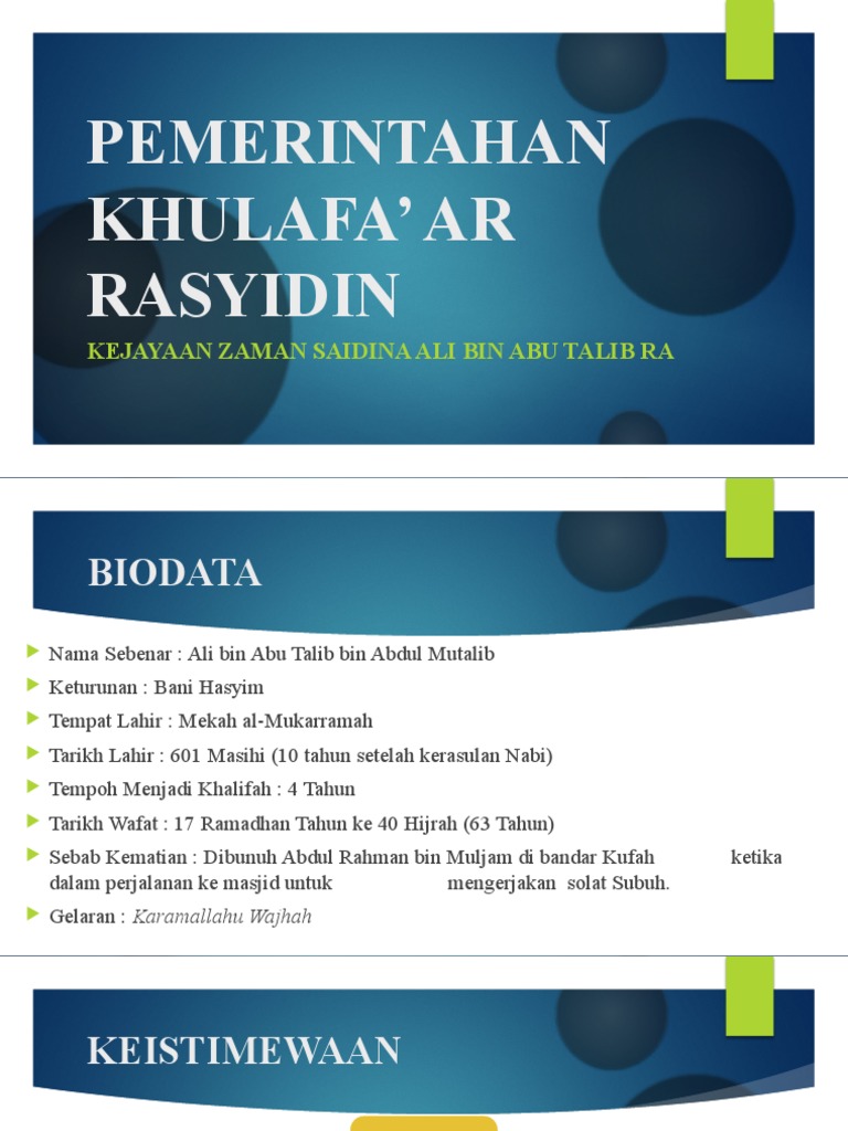 Pemerintahan Khulafa' Ar Rasyidin (Zaman Saidina Ali) | PDF