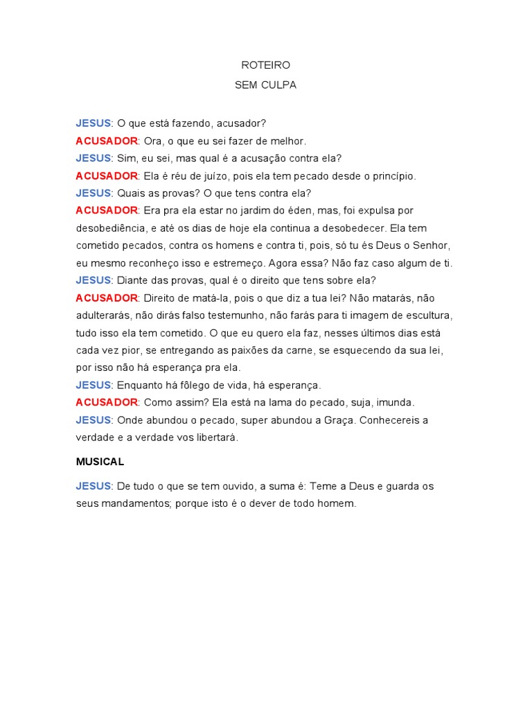 Roteiro - Sem Culpa | PDF