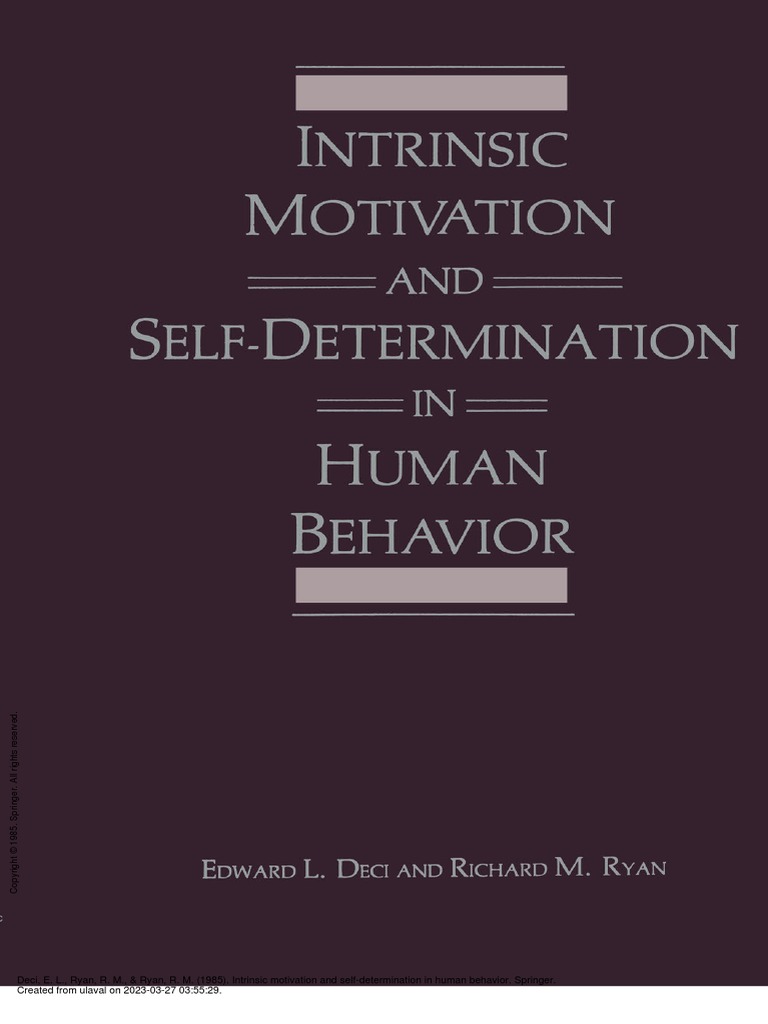Intrinsic Motivation and Self-Determination in Hum... - (Pages 1 To 25 ...