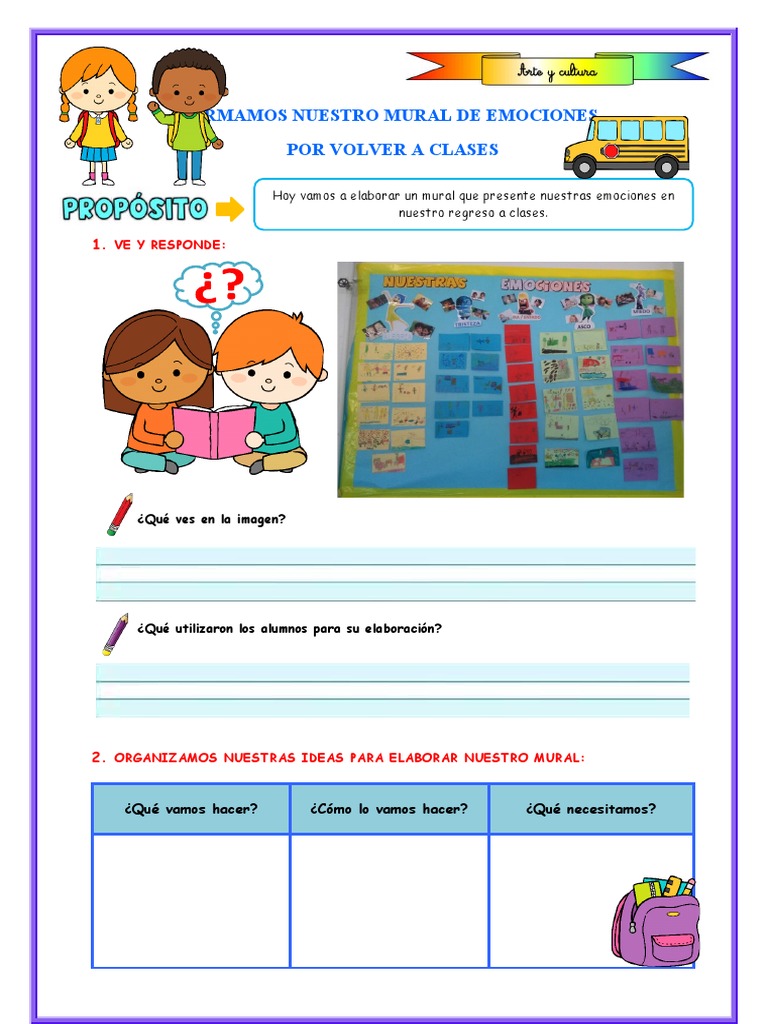 Mural de Emociones para Regreso a Clases | PDF