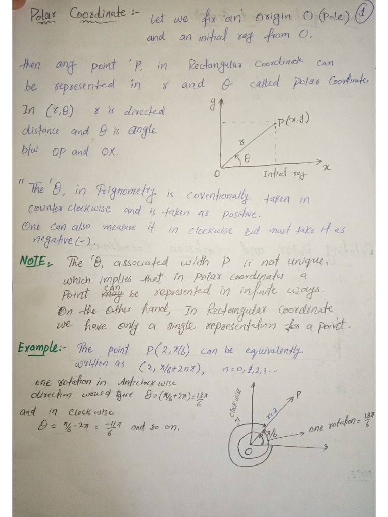 Relationship Between Cartesian And Polar Coordinates Pdf